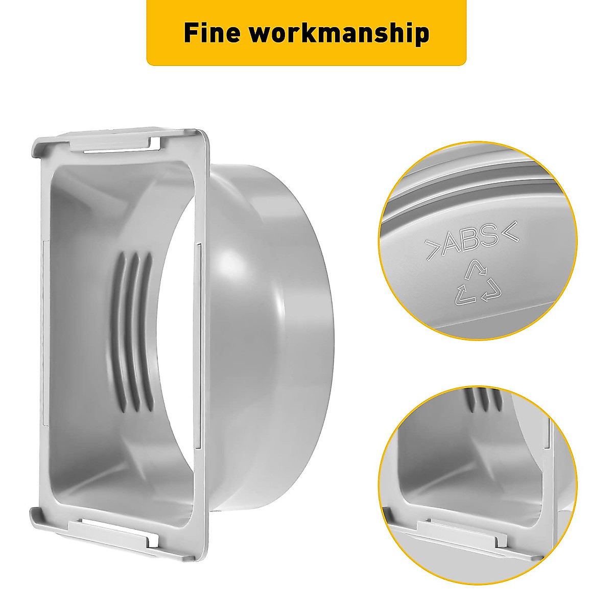 5.9 In Portable Air Conditioner Exhaust Hose Coupler Summer Portable A/C Connector Window Adapter Square Mobile A/C Coupler Connector for Air Conditioning Exhaust Duct, Square to Round(2 Pieces)