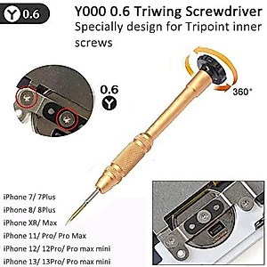 oGoDeal Screwdriver Set Kit for Apple iPhone 8 8 Plus 7 7 Plus 11 12 13 Pro Max Mini Screwdriver Set 1.5mm Phillips,0.8mm Star Pentalobe Screwdriver,Y 0.6mm Tri-point Triwing iPhone X Repair Tool Kit