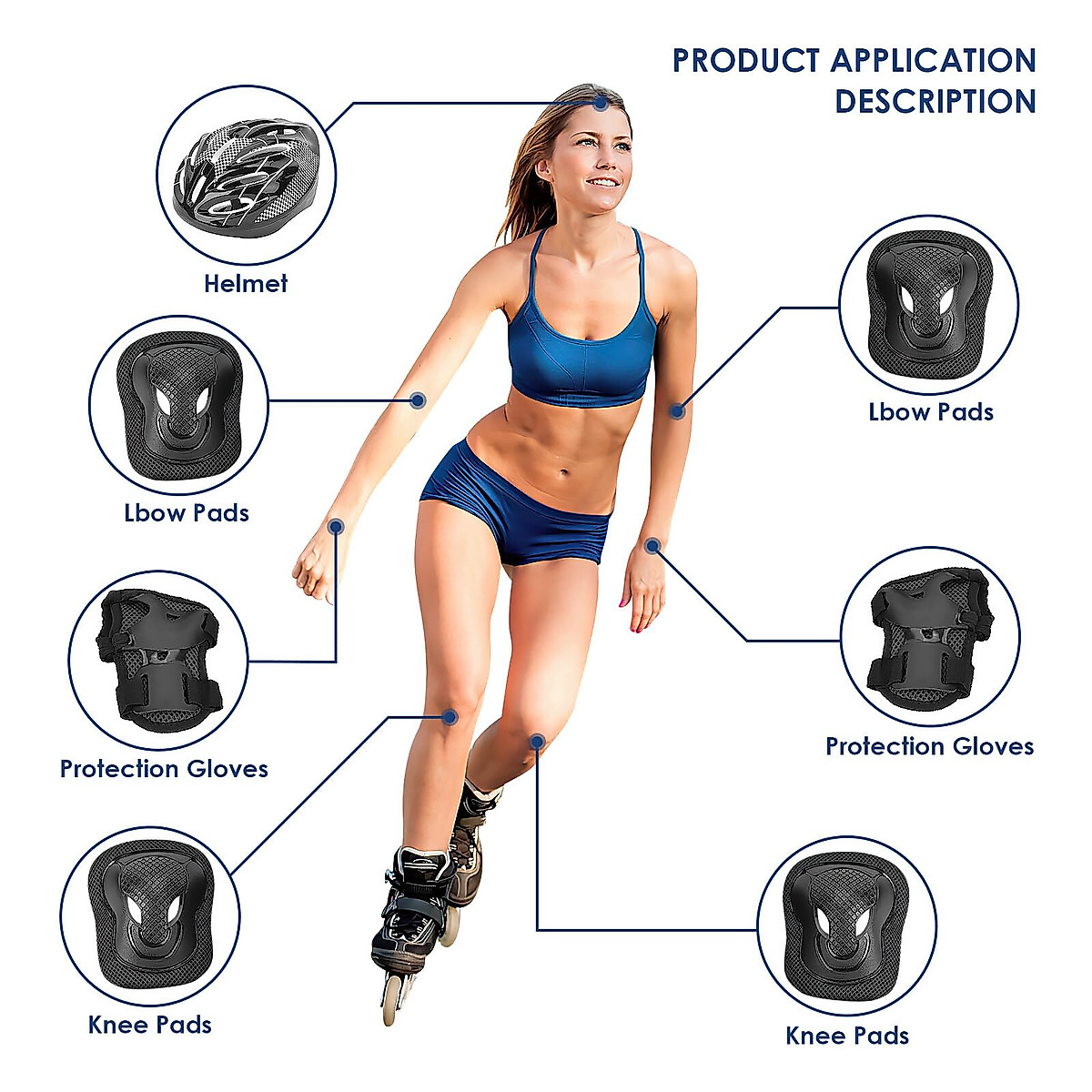 Ruiqas Adult Youth Protective Equipment 7pcs/Set Protective Protective Gear Set for Cycling Scooters Balance Bikes Twister Bikes Outdoor Sports