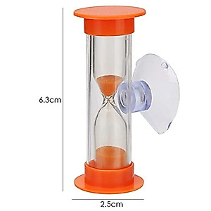 Hourglass Plastic Glass Desktop Ornament Shower Timer for Kids Rotatable with Suction Cup Mini Time Reminder Time Funnel(2 Minute,Orange)