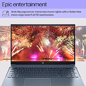 HP 2023 Pavilion Laptop, 15.6" FHD Touchscreen Display, Intel Core i7-1355U Processor, NVIDIA GeForce MX550, 32GB RAM, 1TB SSD, Wi-Fi 6, HDMI, Webcam, Backlit KB, Windows 11 Home, Blue
