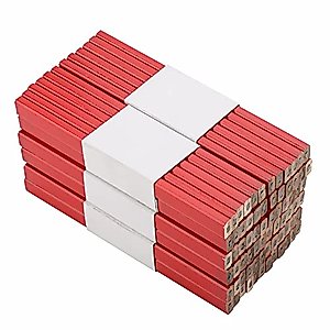 FTVOGUE 72Pcs 175mm Red Carpenter Pencil Octagonal Hard Woodworking Marking Pencils
