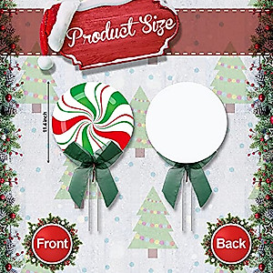 Christmas Outdoor Yard Signs Peppermint Corrugated Yard Decorations with Stakes and Bow Xmas Yard Decorations Candy Garden Sign Waterproof Cardboard Lawn Signs for Pathway Walkway Decor (15)