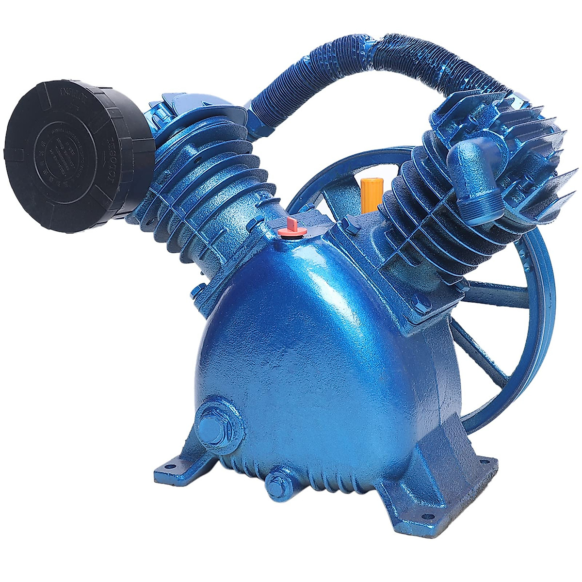 5.5HP Dual Piston V Style Air Compressor Head Pump Motor Cast Iron 2-Stage 2-Cylinder, 21 CFM 175 PSI