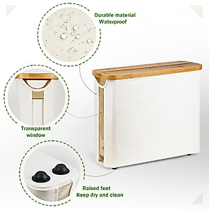 Toilet Paper Basket, Bamboo Toilet Paper Storage - The Ultimate Bathroom Organizer with Bamboo Lid, Large Toilet Paper Holder for up to 9 Mega Rolls, Toilet Paper Storage Cabinet for Bathroom