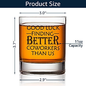 TOUNER Good Luck Finding Better Coworkers Whiskey Glasses, Going Away Party, Novelty Coworker Leaving Gift For Colleague Boss Co-worker Friends, Farewell Gift For Coworker Boss Colleague Friend Men