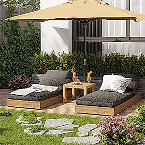 Sundale Outdoor Waterproof Olefin Chaise Lounge Cushions, Outdoor/Indoor Durable Thicken Pad with Straps, Perfect for Courtyard, Patio, Garden, Living Room (Dark Gray, 72" W x 21" D x 4" T)