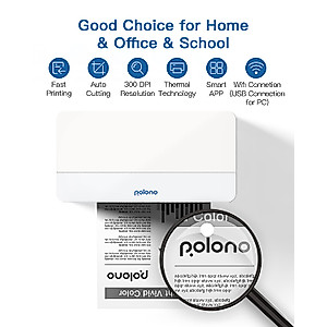 Thermal Printer, 2.4 GHz WiFi Inkless Printer Supports 8.5" x 11" US Letter Size Thermal Paper, Auto Cutting, Wireless Printer Support Android, iOS & Laptop, Compact Printer for Home Use, Office