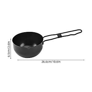 HEMOTON mini wok cast iron pot nonstick pot Metal Soup Steam Pot Egg Fried Pot Milk Cooking Pot Noodles Cooker Pot cast iron grill pan tea pan iron skillet tea tray individual Backpack