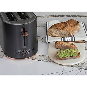 Café Express Finish 2-Slice Toaster | Extra-Wide Slots, Extra Lift for Waffles, Pastries, Texas Toast & More | 4 Pre-Set Functions, 8 Shade Options | Countertop Kitchen Essentials | Matte Black