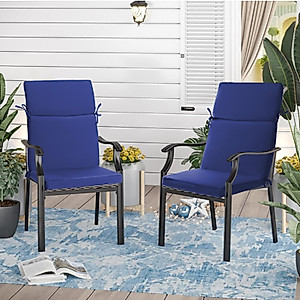 Enipate 2 Pack Outdoor High Back Chair Cushion, Weather Resistant Adirondack Rocking Chair Cushions, Foam Patio Furniture Replacement Cushion