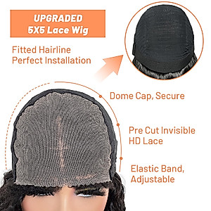 U Part Human Hair Wig Short Straight Bob Wigs Human Hair for Black Women Brazilian Straight Bob Wigs 150% Density Natural Color Clip in U Part Wigs Supernova Hair (8 Inch)