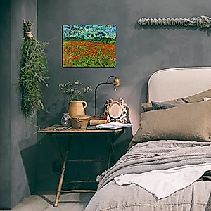 Poppy field by Vincent Van Gogh Post Impressionist Famous Oil Paintings Giclee Canvas Printing Artwork Poster,15x11.5 inch Frame11.5x15inch
