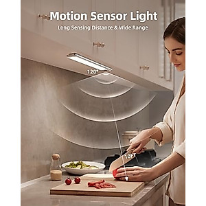 EZVALO Under Cabinet Lights, LED Closet Lights Wireless USB Charging, Motion Sensor Lighting Indoor 5700K Dimmable with Remote Control (White) 5 Pack