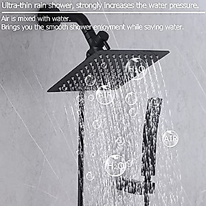 FSCEPIXI 3 Handles Tub Shower Faucet,Bathtub Shower Faucet Set with Tub Spout,Dual 2 in 1 Shower System Complete Tub and Shower Trim Kit,Matte Black