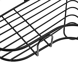 2pcs Corner Shelf Shower Caddy Organizer Bathroom Storage Holder with Hooks Toilet Kitchen No Drilling Black