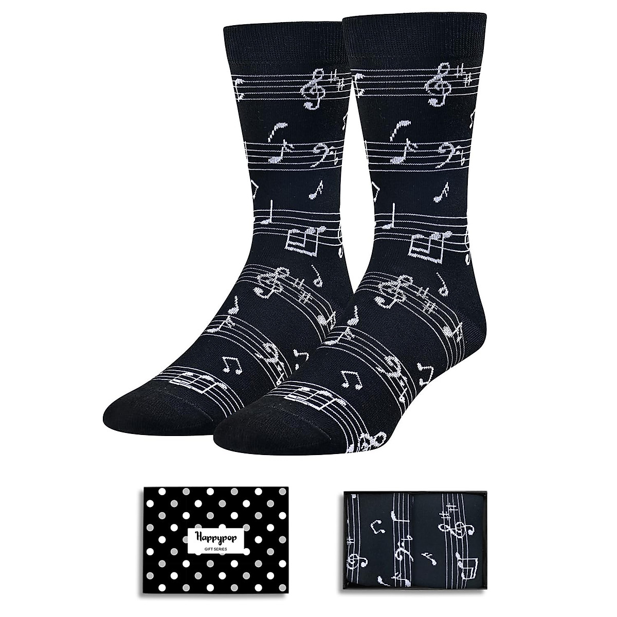 HAPPYPOP Music Gifts for Music Lovers - Funny Teens Note Gifts, Socks for Musicians & Teachers