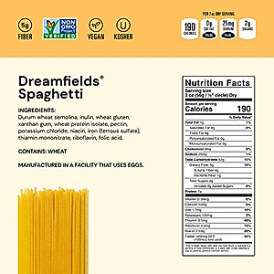 Dreamfields Healthy Pasta Living Spaghetti, 13.25-Ounce Boxes (Pack of 20)
