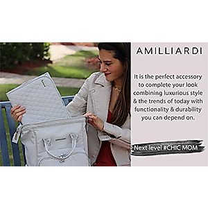 Portable Diaper Changing Pad Stylish & Chic by AMILLIARDI for Travel w/Baby, Infant & Newborn, Changing Mat Portable (Grey)