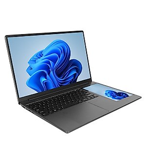 Zopsc 15.6in UHD Double Screen Laptop for Win 11, 7in Touchscreen Laptop Computer with Camera, 16GB RAM, 2.9GHz Quad Core 7000mAh. 100‑240V (16+512G US Plug)