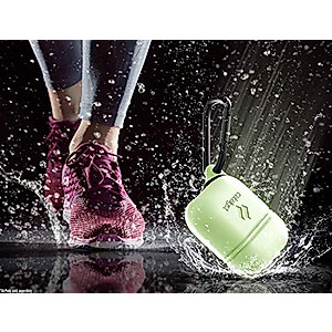 Catalyst Waterproof AirPods 1 & 2 Case with Premium Carabiner, Compatible Wireless Charging, One-Piece Design, Protective Cover Soft Skin, High Drop Protection, Silicone Sealing - Glow in Dark