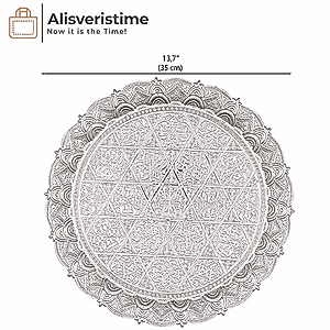 Alisveristime Turkish Ottoman Coffee Tea Beverage Serving Zamac Tray (34cm - 13,38inch) (750 Gram - 1,65 pounds) (Silver)