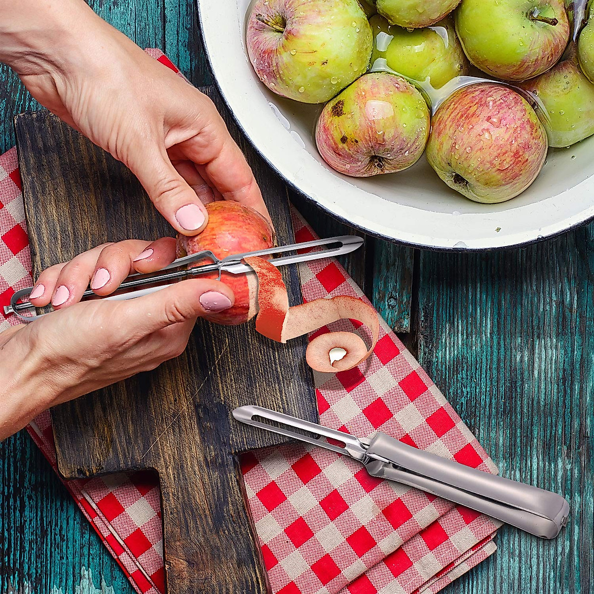 Stainless Steel Peeler Kitchen Vegetable Peeler Fruit Vegetable Peeler Rotary Peeler for Home Kitchen Carrots Potatoes Peeling Tools(5 Pieces)