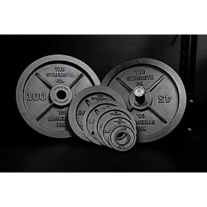 The Strength Co. 1.25LB Olympic Barbell Change Plate, Sold in Pairs, Made In USA, Black E-Coat