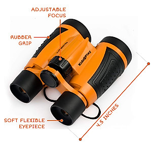 Adventure Kidz - Outdoor Exploration Kit, Children’s Toy Binoculars with Case, Flashlight, Compass, Whistle, Magnifying Glass, Backpack. Great Gift Set for Camping, Hiking, STEM, Pretend Play.