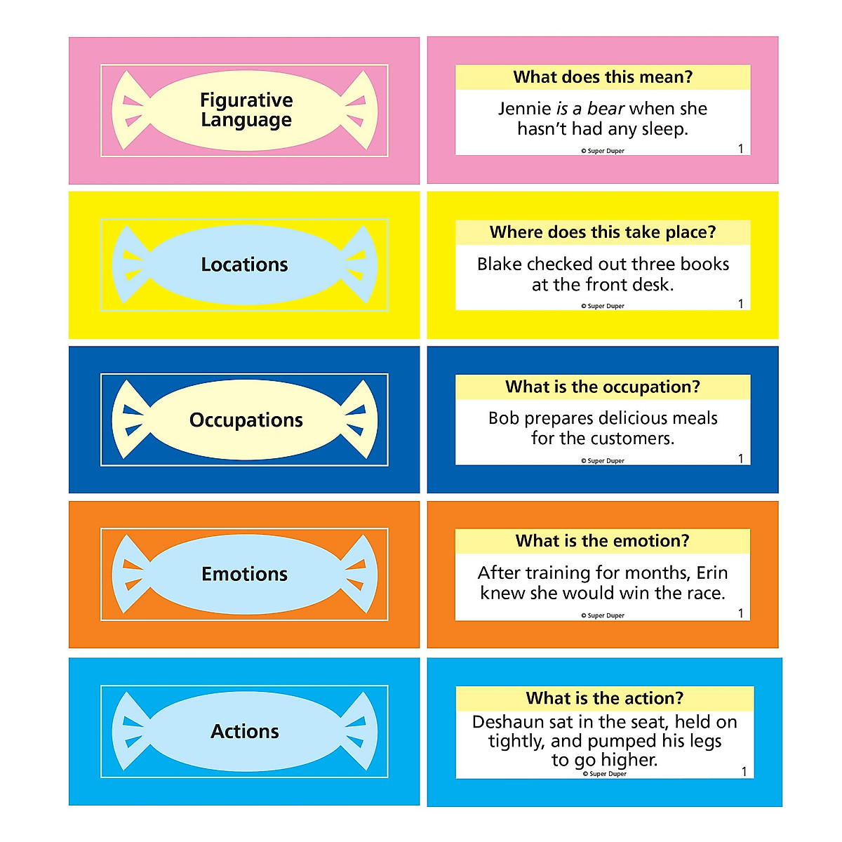 Super Duper Publications | Granny's Candies® Vocabulary & Word Meaning Game Inferences Cards (Add-On Set 4) | Educational Learning Resource for Children
