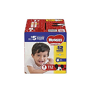 HUGGIES Snug & Dry Diapers, Size 4, 112 Count, GIGA JR PACK (Packaging May Vary)