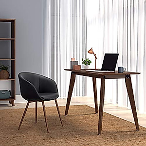 HON Basyx Monroe Upholstered Guest Chair, Black Bonded Leather