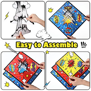 Zopeal 3 Tiers Hero Cupcake Stand Hero Theme Party Supplies Action Hero Cupcake Holder Hero Themed Treat Stand Cupcake Tower for Boys Girls Comic Book Birthday Decorations