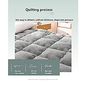 Plush Solid Color Floor Mattress Non-Slip Thicken Japanese Tatami mat Foldable Double Futon Mattress Topper for Bedroom Living Room Dorm Room EtcA-90x200cm(35x79inch)