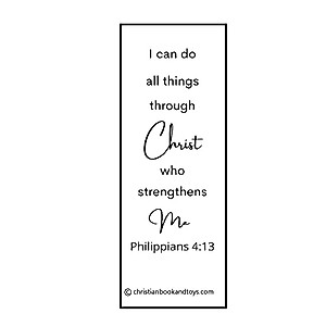 I Can Do All Things Through Christ Who Strengthens Me Bible Verse Philippians 4 13 Bookmark Religious Christian Bookmarks Made in USA for Church Groups Bulk Pack of 100