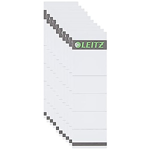 Leitz 16070085 Replacement Spine Labels for Plastic 80 mm Lever Arch Files, Short and Wide, 57 x 191 mm, Card, 16070085 - Grey, Pack of 10