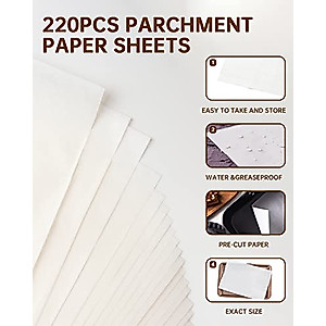 220 Pcs 12x16 In Parchment Paper Sheets, Baklicious Pre-cut Non-Stick Parchment Baking Paper for Air Fryer, Oven, Bakeware, Steaming, Cooking Bread, Cupcake, Meat, Cookies