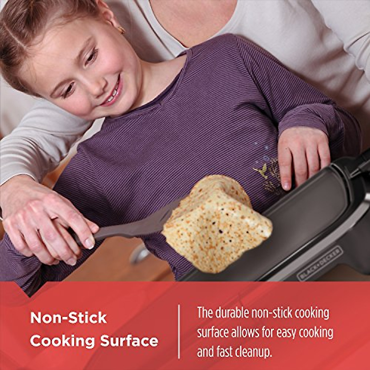 BLACK+DECKER GD2011B Family-Sized Electric Griddle with Drip Tray