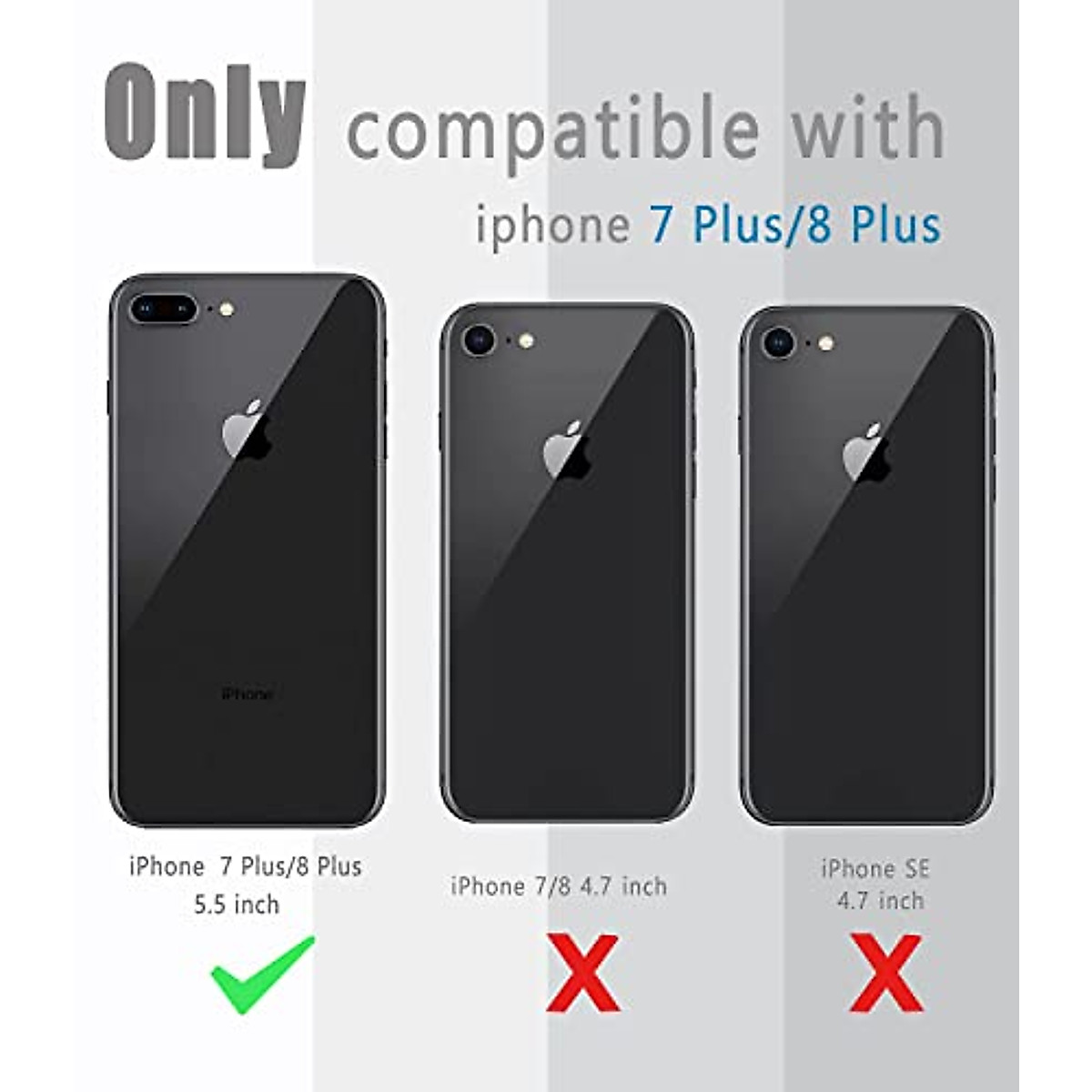 Dewfoam for iPhone 8 Plus/iPhone 7 Plus Case, Protective Shockproof Phone Cover Case para for iPhone 8plus / iPhone 7 Plus Black