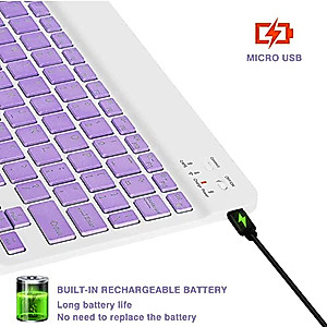 UX030 Lightweight Ergonomic Keyboard with Background RGB Light, Multi Device Slim Rechargeable Keyboard Bluetooth 5.1 and 2.4GHz Stable Connection Keyboard Compatible with Dell G15 5511 Gaming Laptop