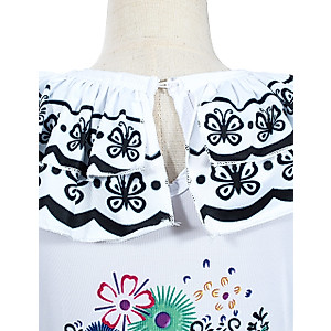 Kaisebile Princess Dress for Girls Birthday Halloween Dress Up with Bag Glasses Earrings 6-7 Years