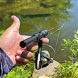 Rosewood DarkLight Short Carbon Handle Ultra Light Spinning Fishing Rod UL Casting Rod Ultralight Portable Rods for Streamer Fishing (1.55m Casting Rod)