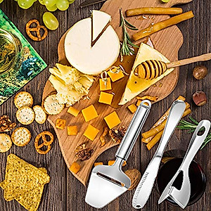 WarmHut Set of 3 Cheese Slicer, Stainless Steel Cheese Slicer Plane Knives, Cheese Cutter, Butter Spreader Knife - for Soft, Semi-hard Cheeses Kitchen Tool