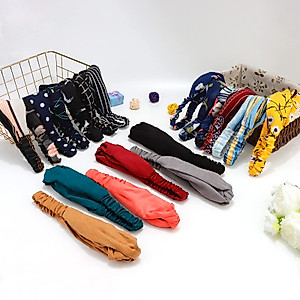 YARIEW 20 Pack Boho Headbands for Women Womens Headbands Head Bands No Slip Fashion for Women Hair Bands Boho Knotted Turban Fashion Headbands for Wigs Hair Accessories for Women and Girls…