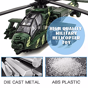 OTONOPI Military Helicopter Pull Back Army Airplane Toys with Lights and Sounds Diecast Air Force Model Plane Birthday Xmas Gifts for Boys and Girls, Bonus with 2 of Army Men Action Figures