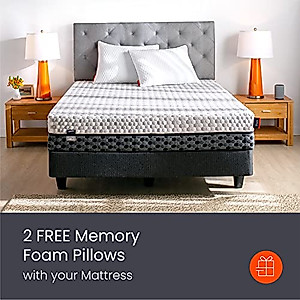 Layla 10” Copper Infused Memory Foam Mattress, Flippable One Side Soft - Other Side Medium Firm, 2 Free Memory Foam Pillows (Full)