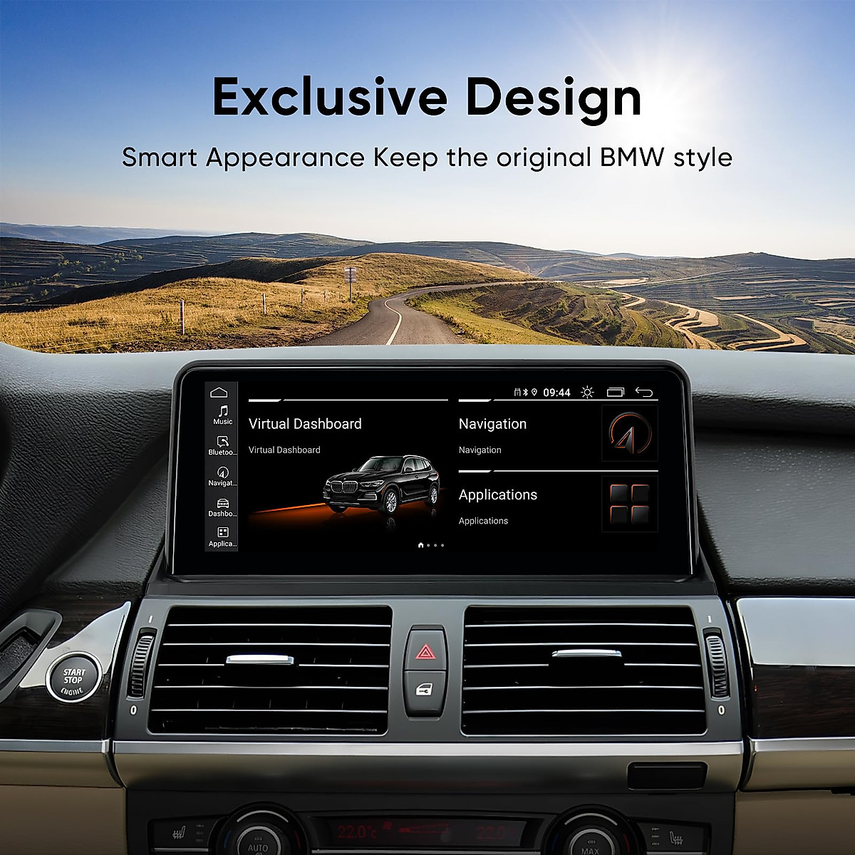 For BMW X5 E70 X6 E71 2011 2012 2013 CIC Upgrade Stereo Car Radio Qualcomm 665 (4GB + 64GB) Built-in 4G LTE Module GPS Navigation Wireless Apple CarPlay Android Auto 10.25 inch 1920 x 720 Touch Screen