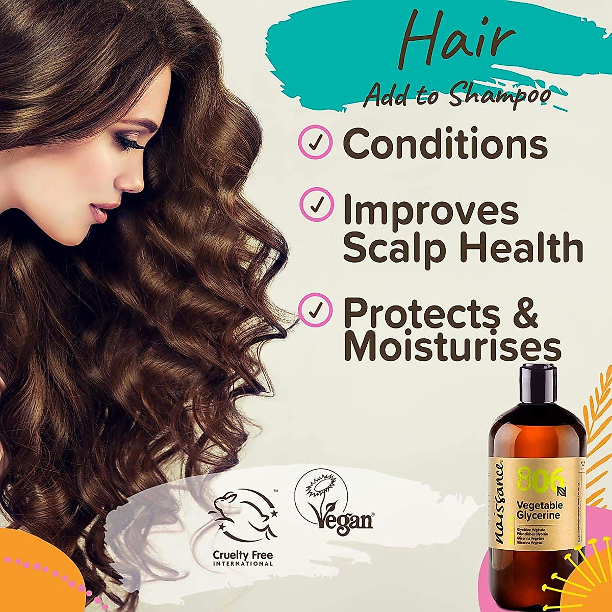 naissance Vegetable Glycerin (Glycerol) Liquid 16 fl oz - Pure, USP Pharmaceutical Grade, Kosher, Vegan, Premium Quality, Natural Humectant, Non GMO