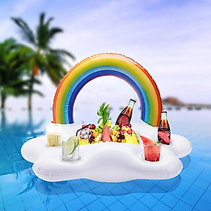 MEGCI Summer Inflatable Ice Bucket Drink Holder Floating Pools Water Ice Bucket for Beer Drink Table Cup Holder Ice Bar Cooler