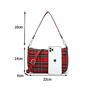 Ro Rox Sheena Tartan Check Punk 90's Crossbody Purse Handbag